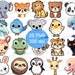 Cute Digital Stickers Animals Stickers Set Stickers Pack Pre-cropped ...