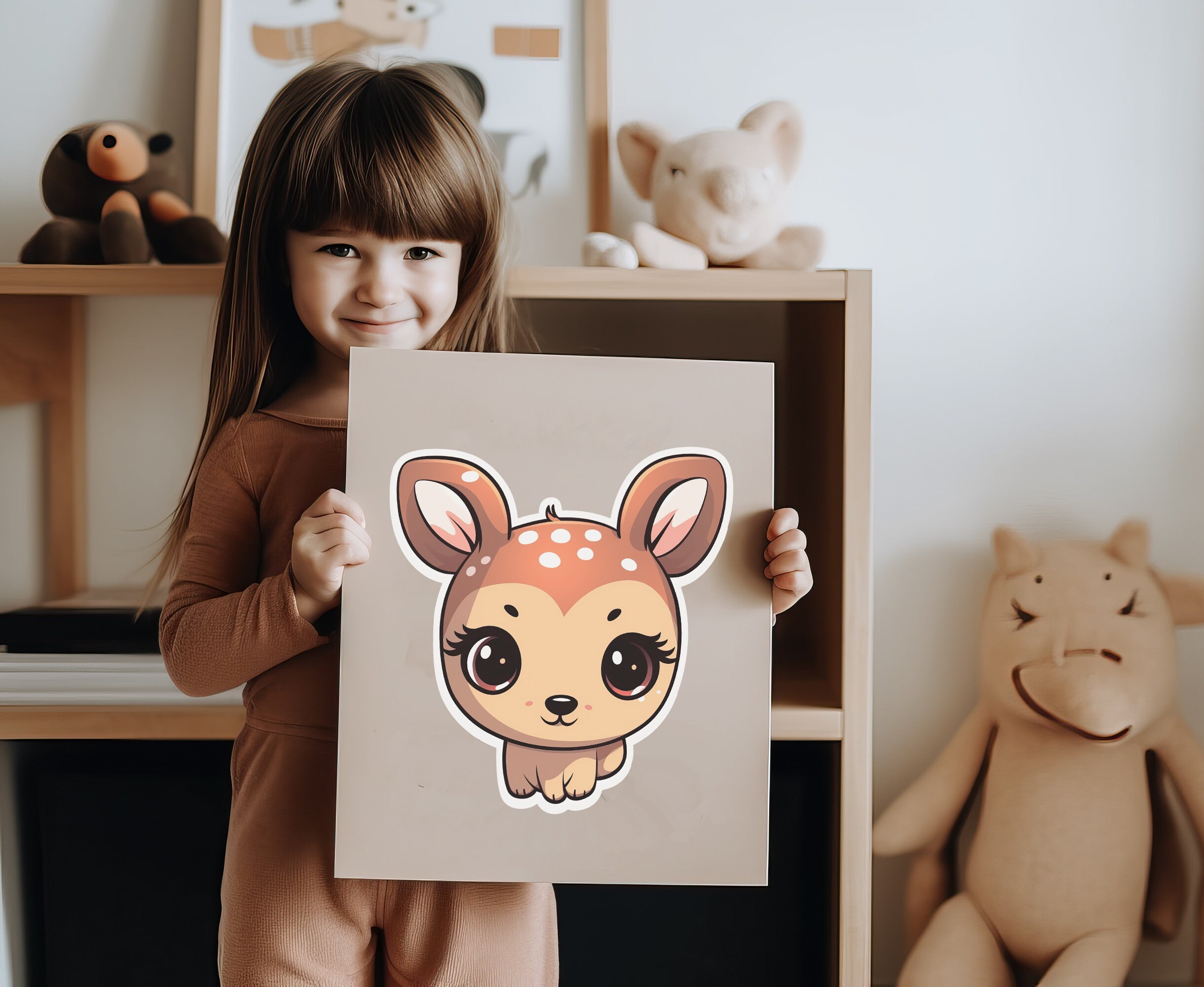 Cute Digital Stickers Animals Stickers Set Stickers Pack Pre-cropped ...