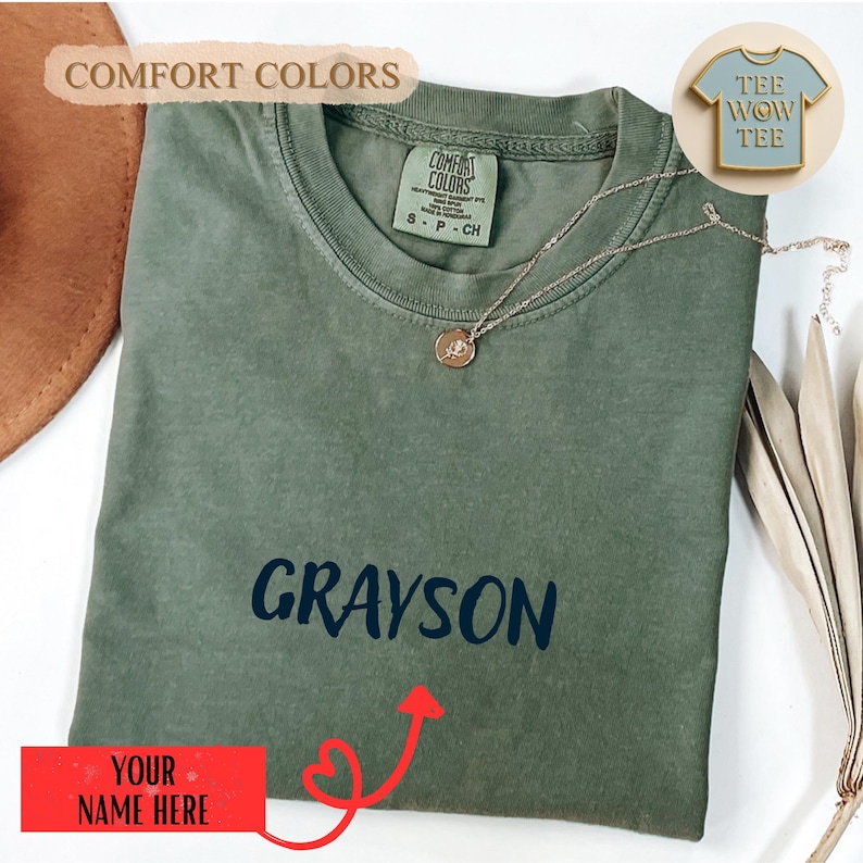 Comfort Colors Personalized Shirt: Custom Name Shirt, Custom Text Shirt ...