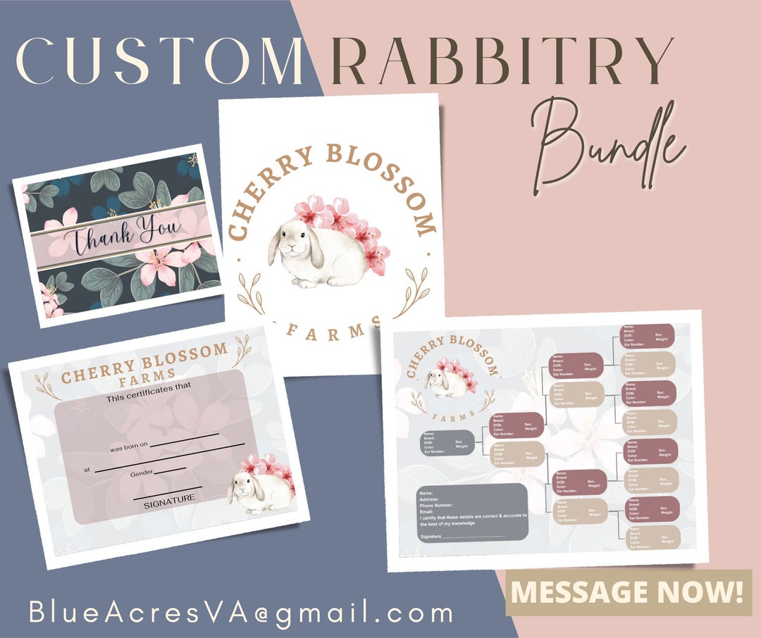 Custom Rabbitry Bundle | Custom Rabbitry Logo | Editable Rabbit ...
