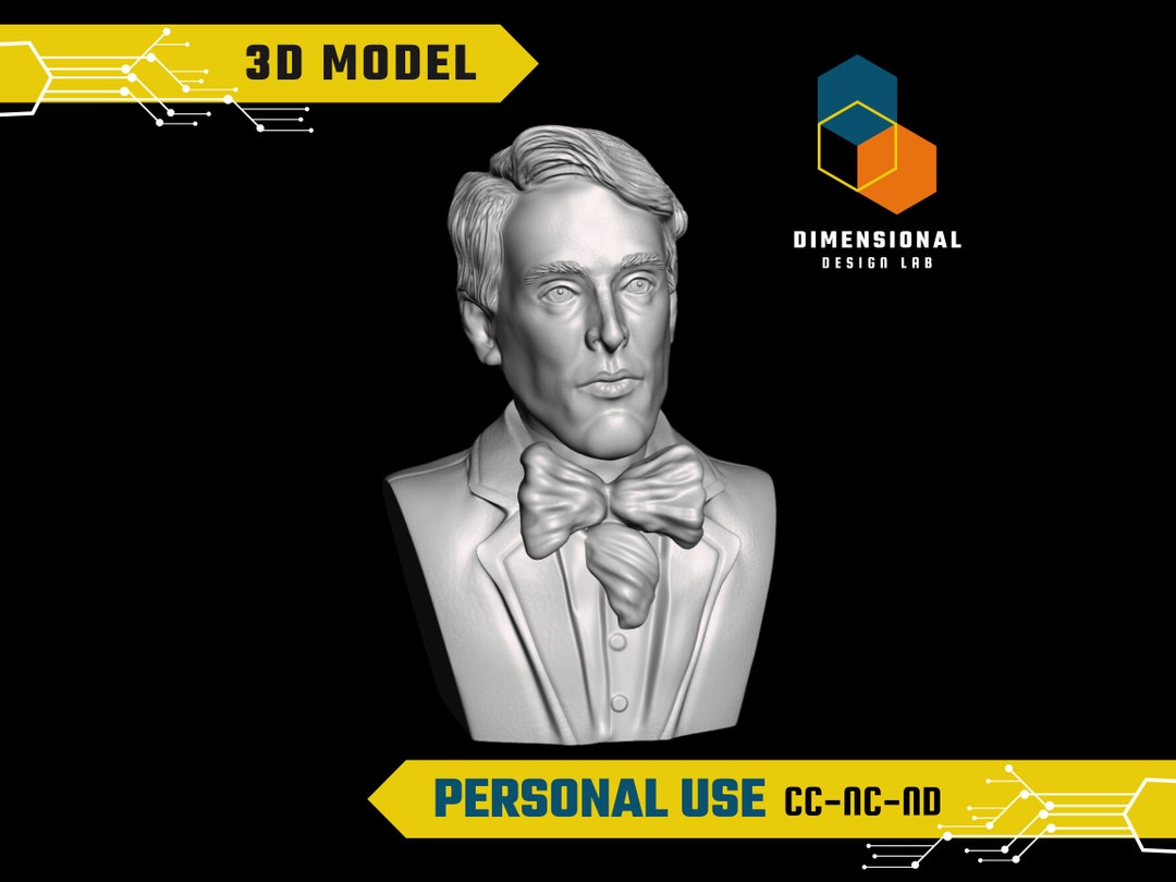 3D Model of W.B. Yeats - High-quality STL File for 3D Printing ...