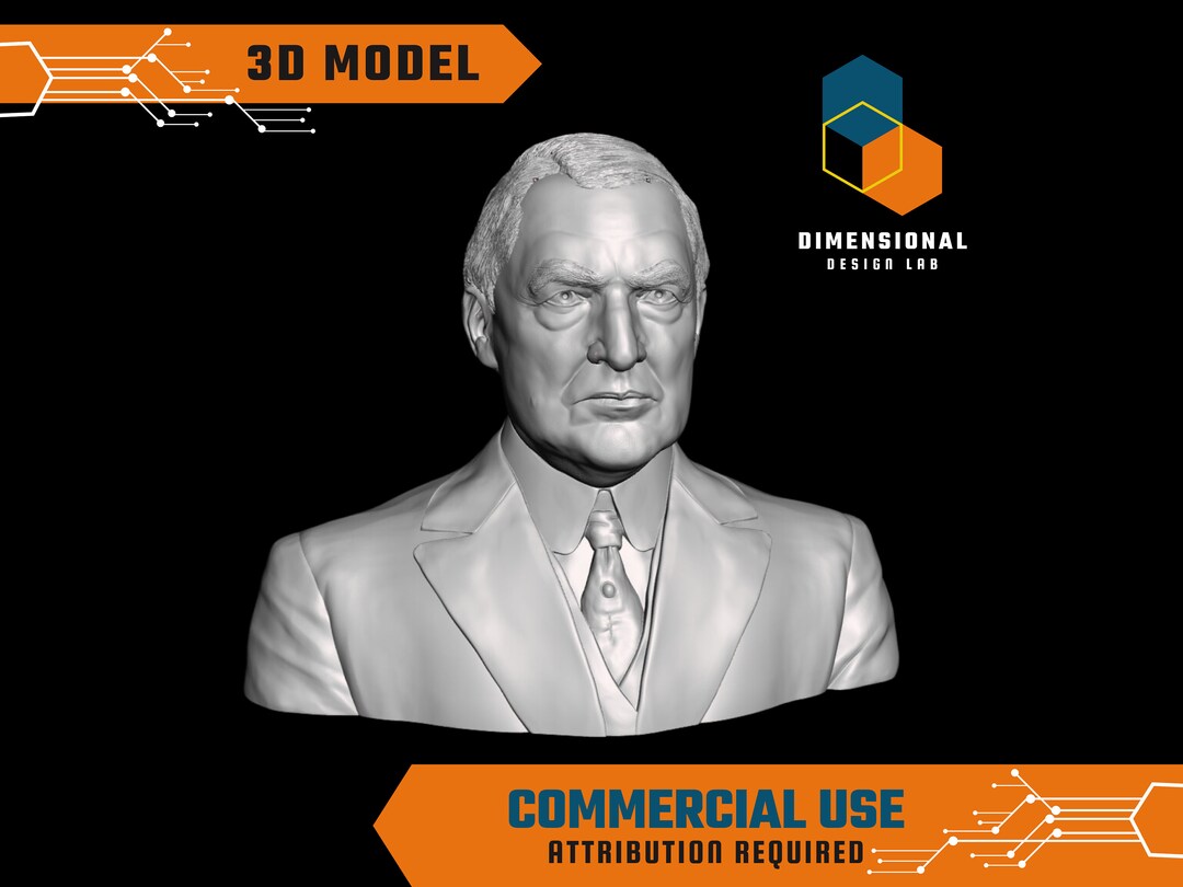 3D Model of Warren G. Harding - High-quality STL File for 3D Printing ...