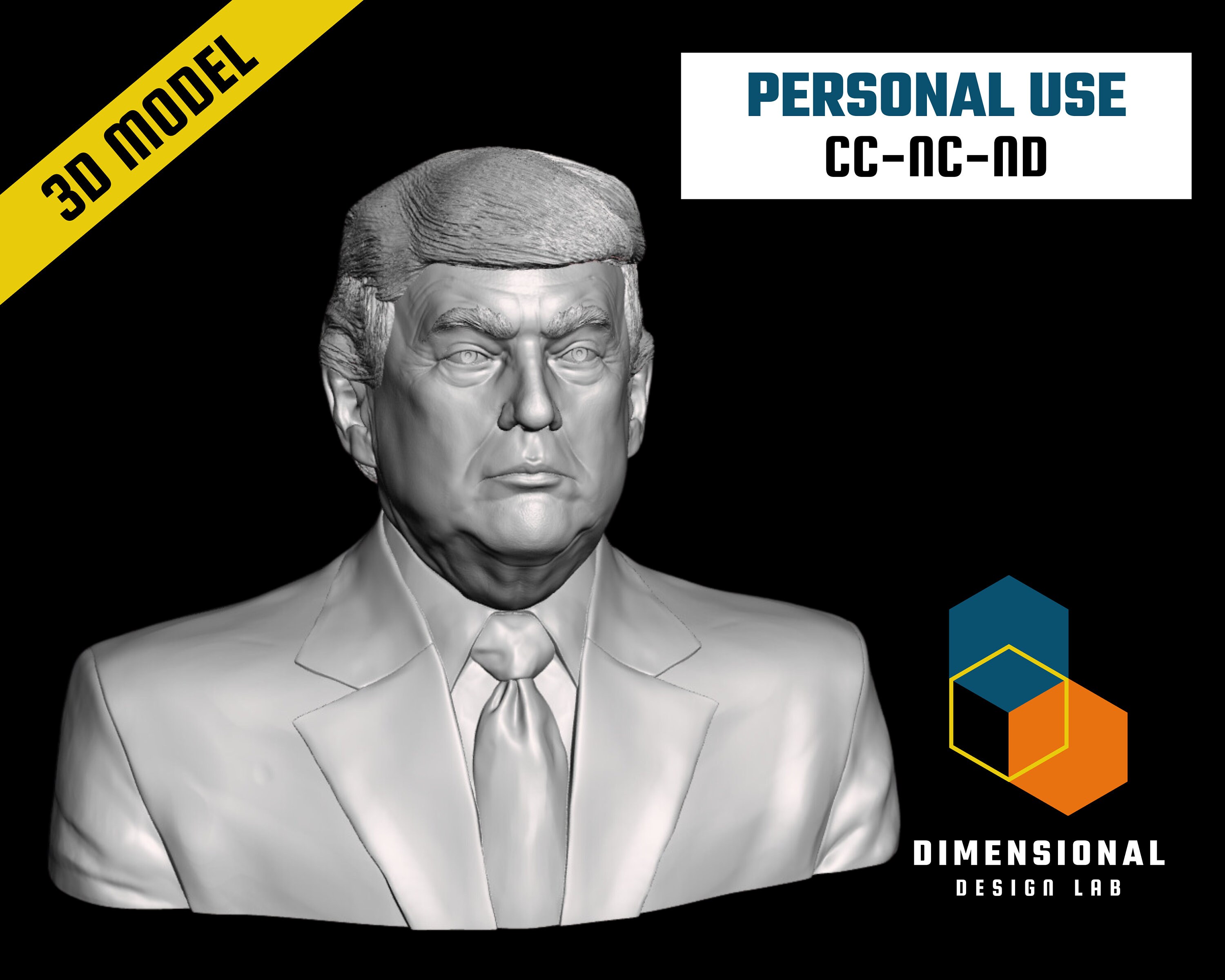3D Model of Donald Trump High-quality STL File for 3D - Etsy