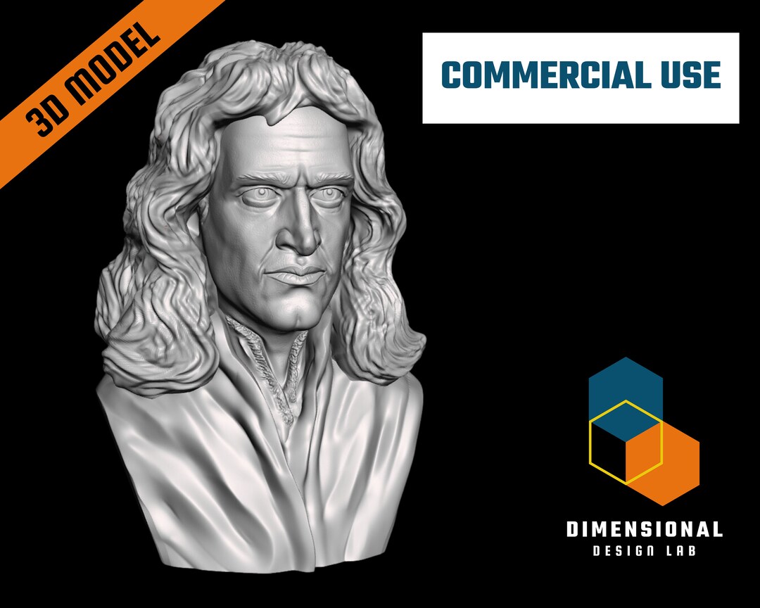 3D Model of Isaac Newton High-quality STL File for 3D - Etsy