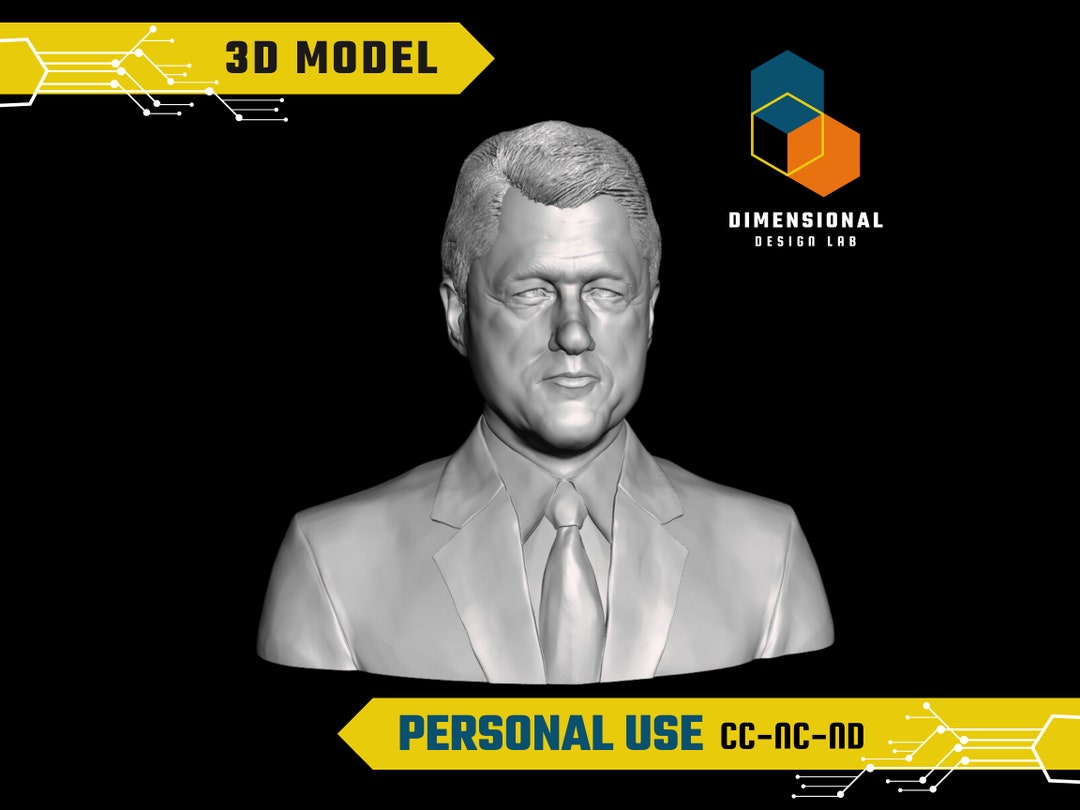 3D Model of Bill Clinton - High-quality STL File for 3D Printing ...