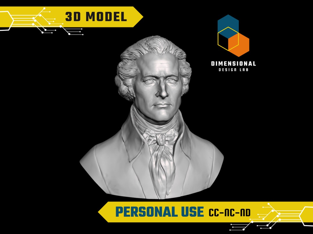 3D Model of Alexander Hamilton - High-quality STL File for 3D Printing ...