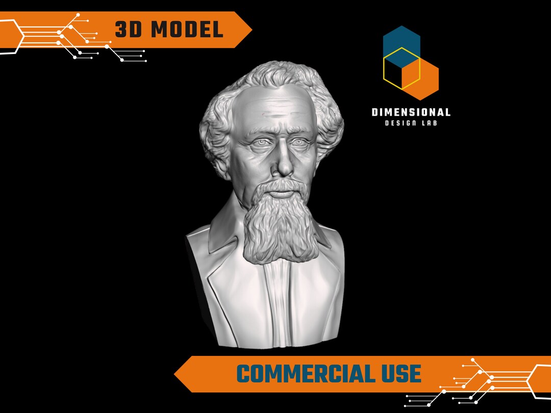 3D Model of Charles Dickens - High-quality STL File for 3D Printing ...
