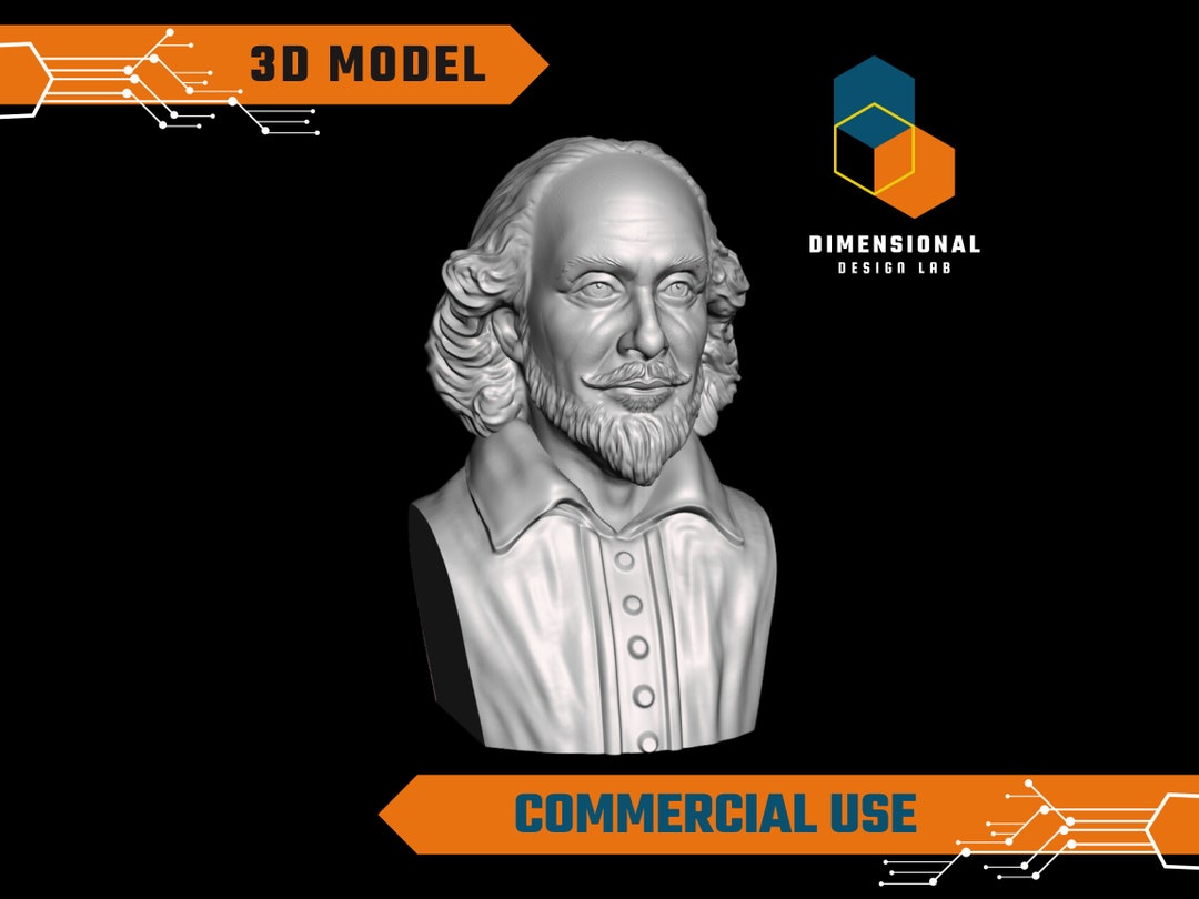 3D Model of William Shakespeare - High-quality STL File for 3D Printing ...