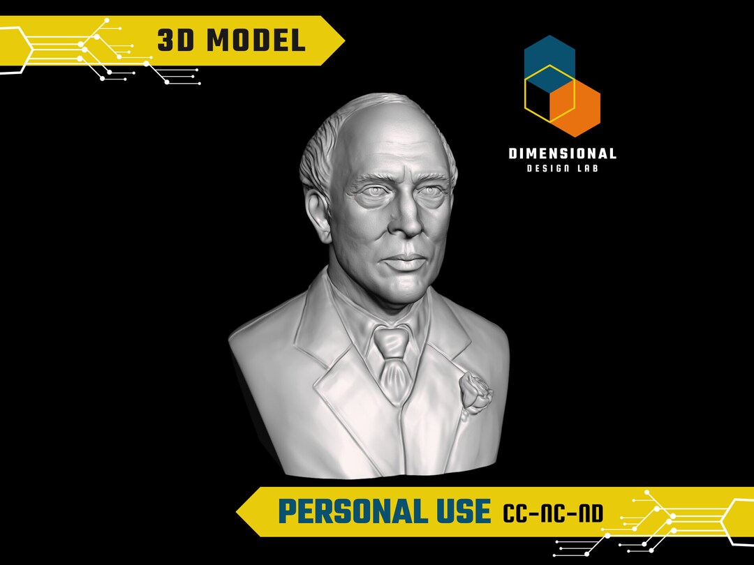 3D Model of Pierre Elliot Trudeau - High-quality STL File for 3D ...