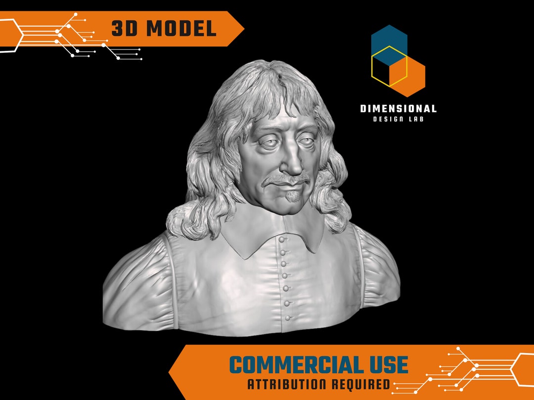 3D Model of Rene Descartes - High-quality STL File for 3D Printing ...