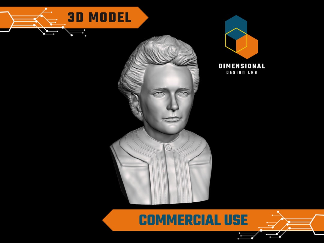 3D Model of Marie Curie - High-quality STL File for 3D Printing ...