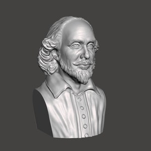 3D Model of William Shakespeare High-quality STL File for 3D Printing ...