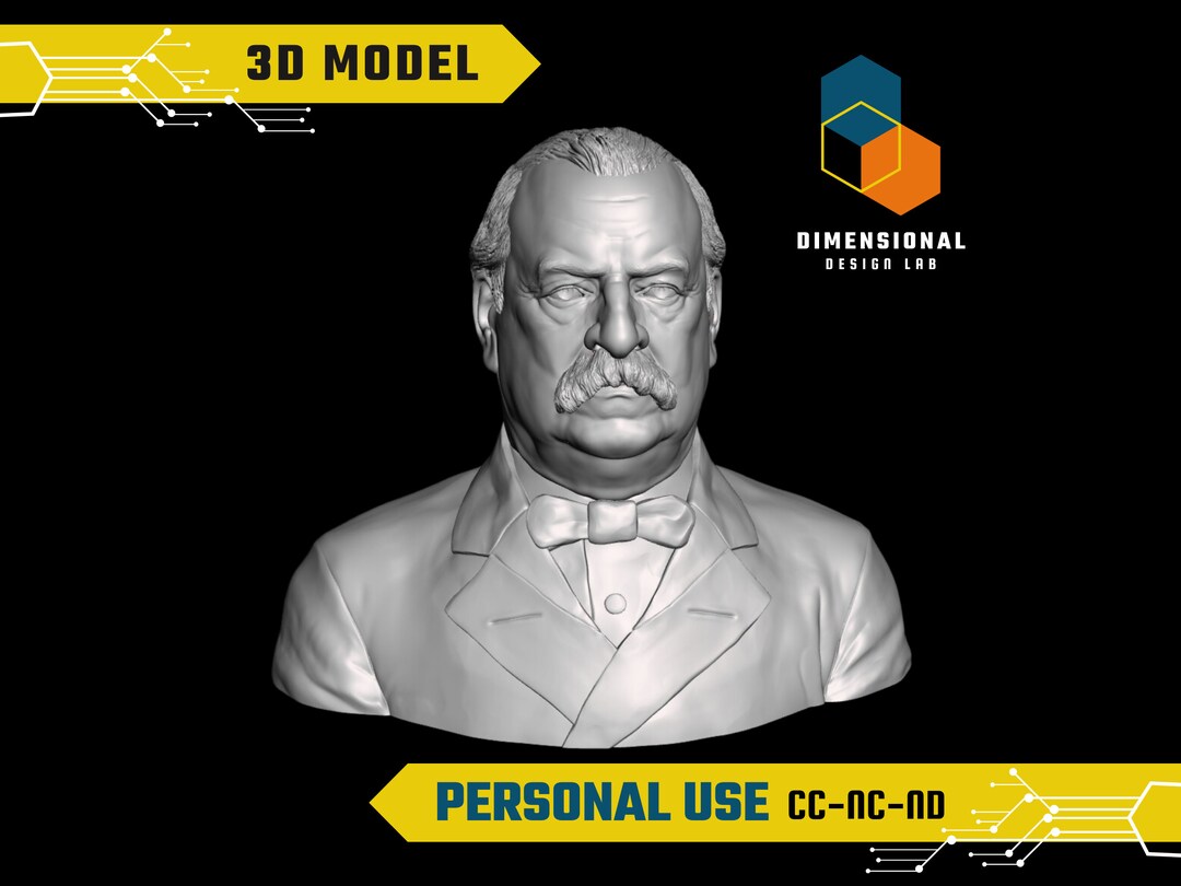 3D Model of Grover Cleveland - High-quality STL File for 3D Printing ...
