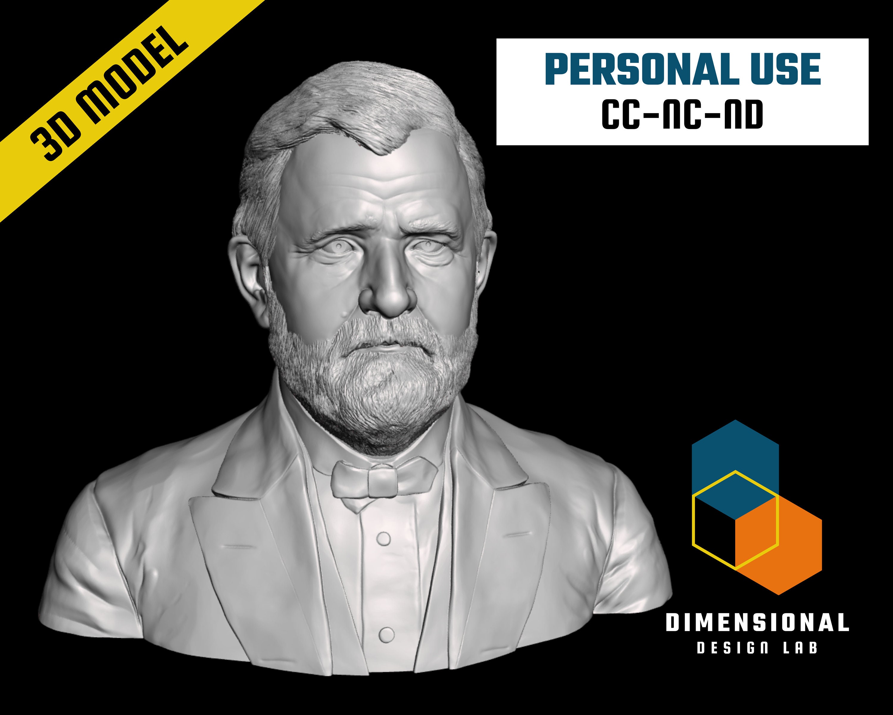 3D Model of Ulysses S. Grant High-quality STL File for 3D - Etsy