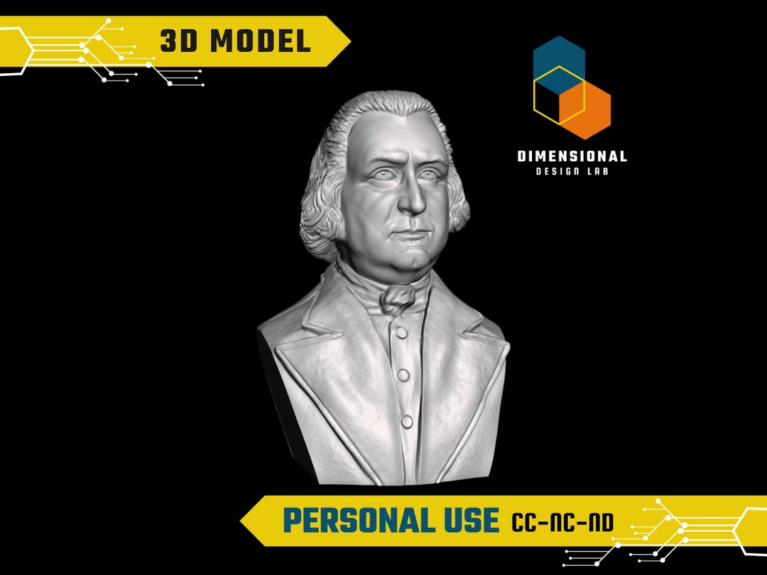 3D Model of Samuel Adams - High-quality STL File for 3D Printing ...