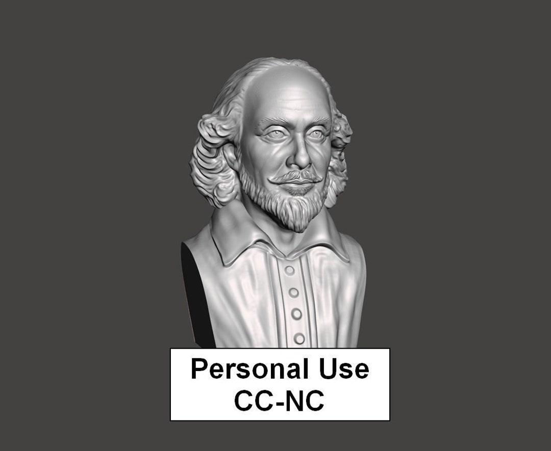 3D Model of William Shakespeare High-quality STL File for 3D - Etsy