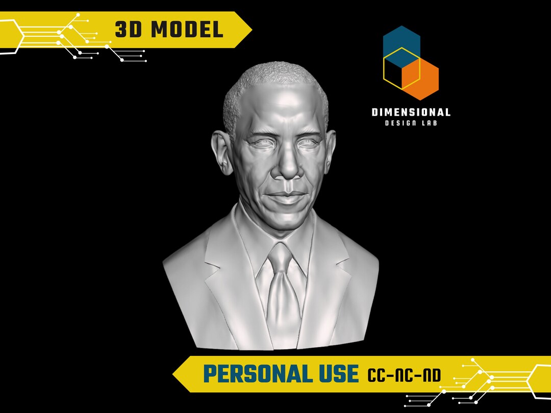 3D Model of Barack Obama High-quality STL File for 3D Printing PERSONAL ...