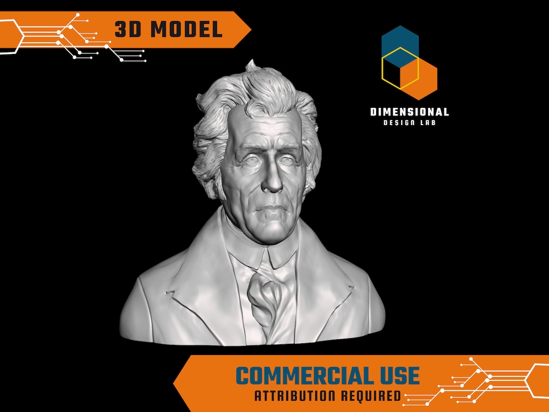 3D Model of Andrew Jackson - High-quality STL File for 3D Printing ...