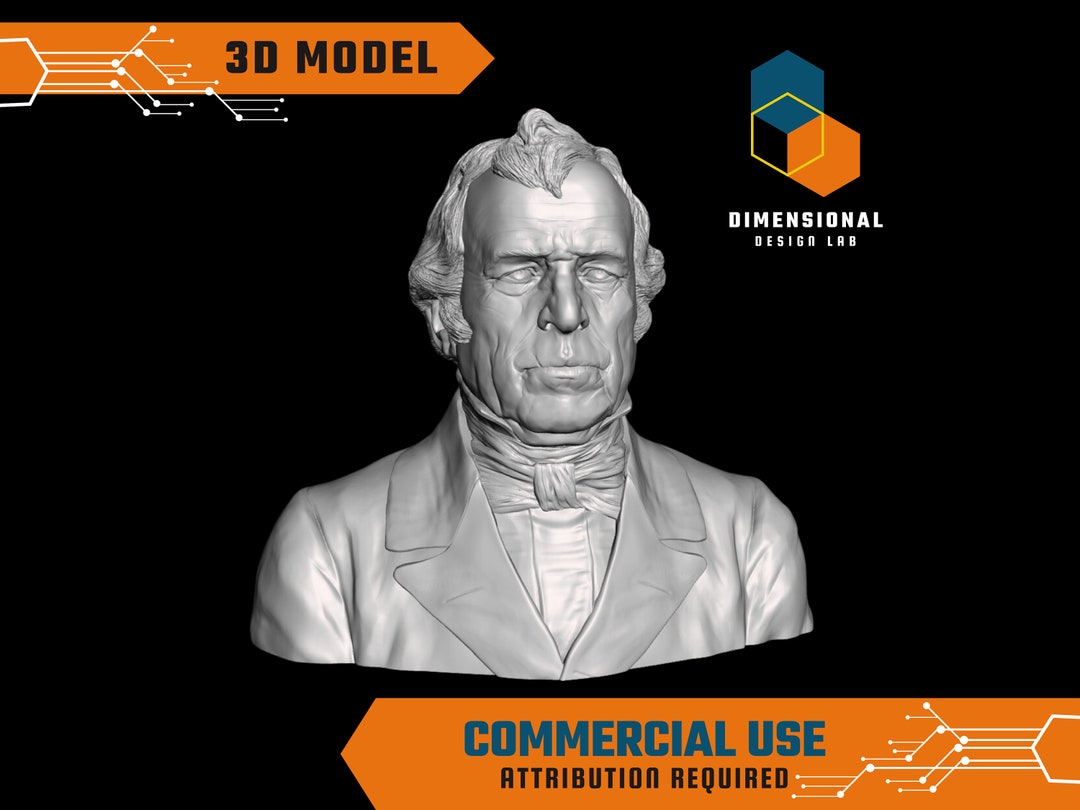 3D Model of Zachary Taylor - High-quality STL File for 3D Printing ...