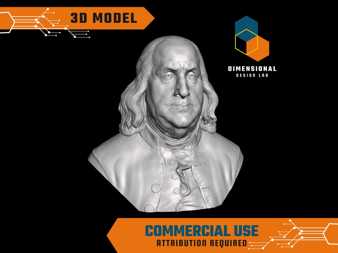3D Model of Benjamin Franklin - High-quality STL File for 3D Printing ...