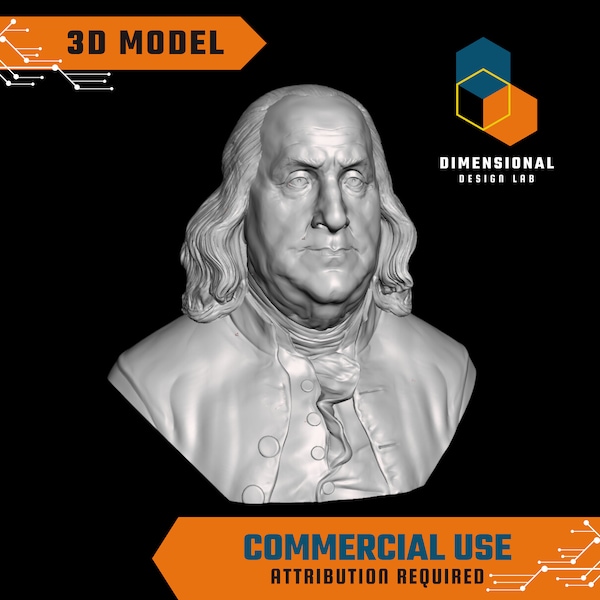 Benjamin Franklin 3d Model - Etsy