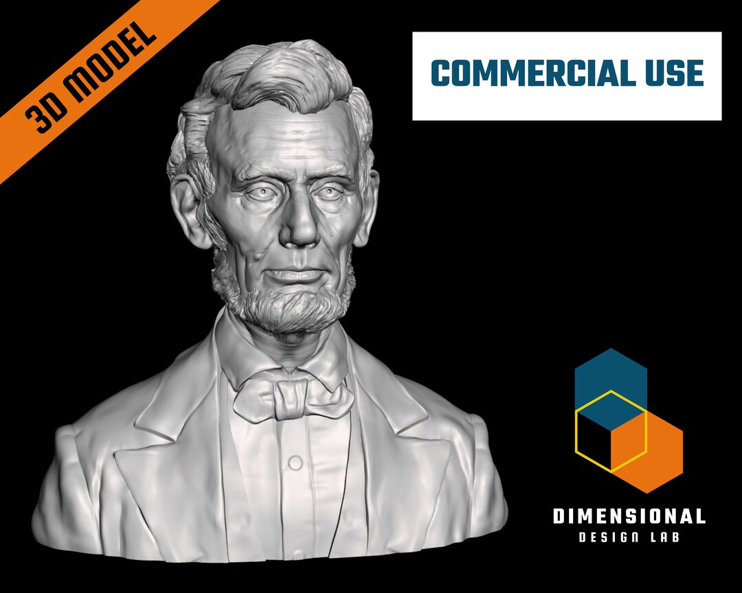 3D Model of Abraham Lincoln High-quality STL File for 3D - Etsy