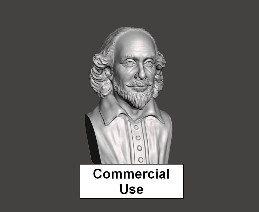 3D Model of William Shakespeare High-quality STL File for 3D - Etsy
