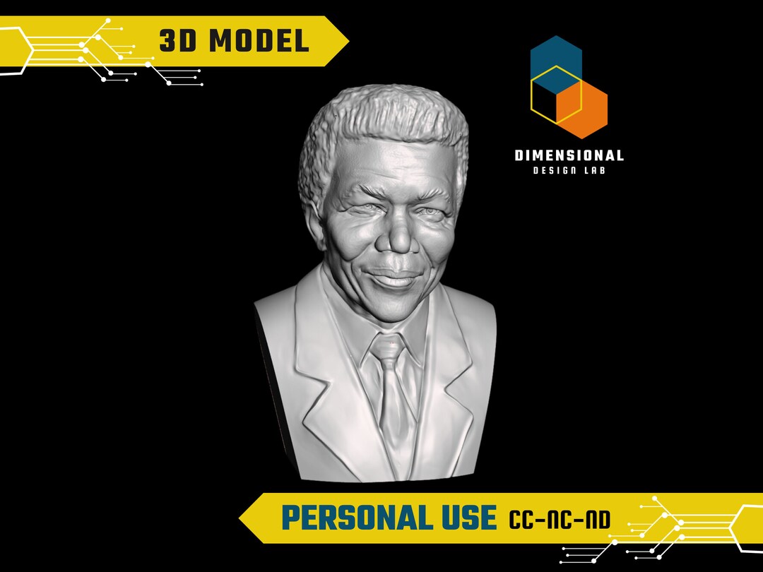 3D Model of Nelson Mandela - High-quality STL File for 3D Printing ...