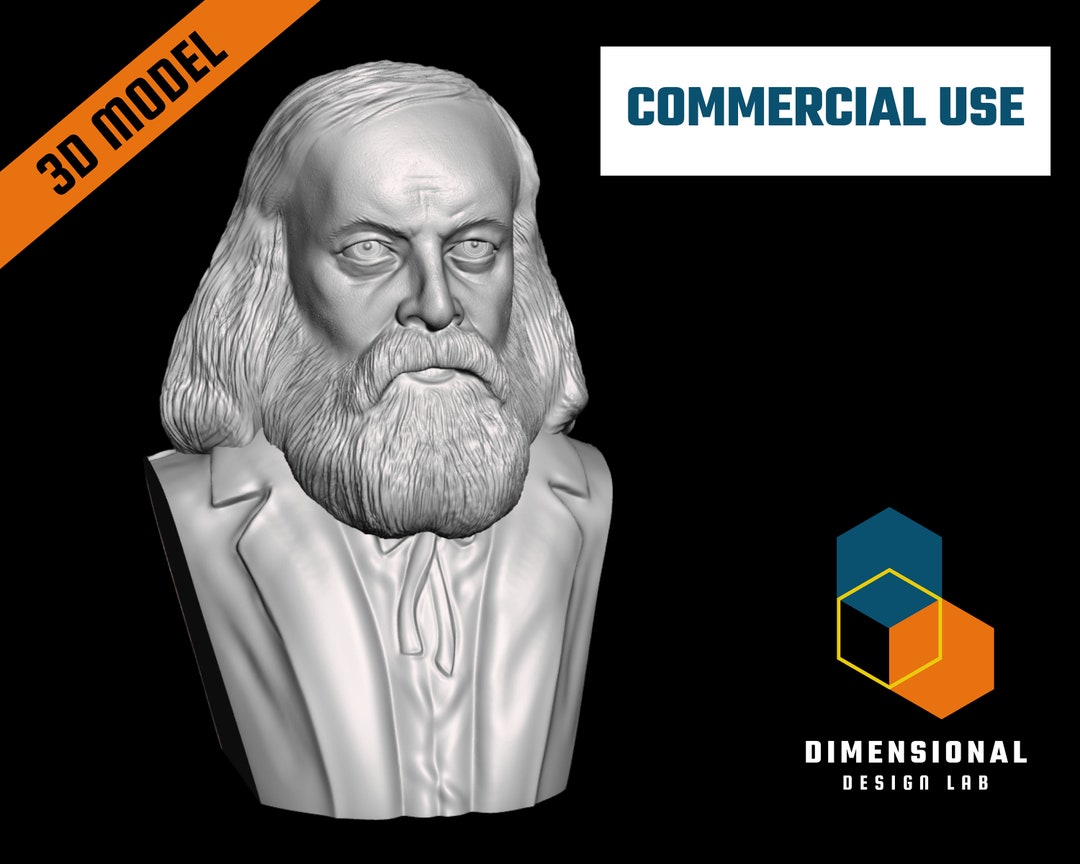 3D Model of Dmitri Mendeleev High-quality STL File for 3D - Etsy