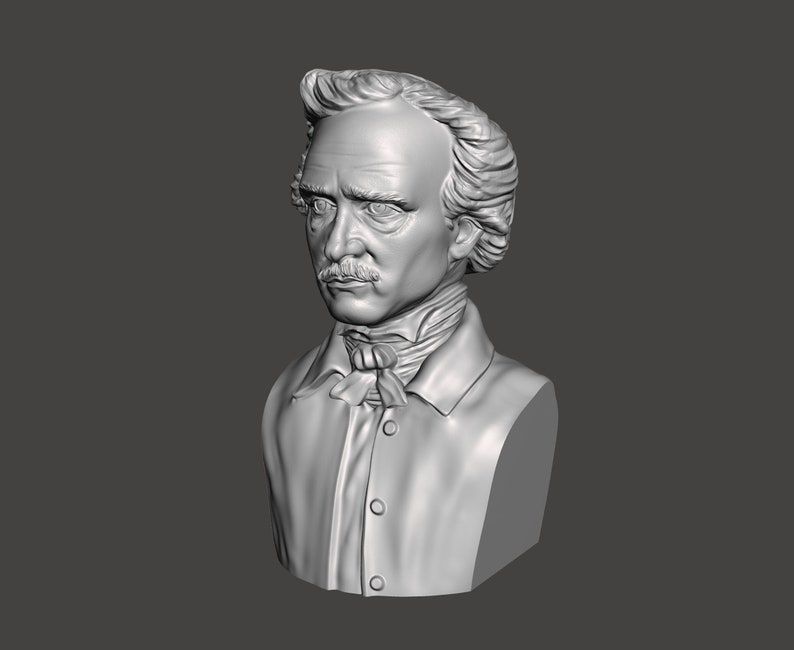 3D Model of Edgar Allan Poe High-quality STL File for 3D - Etsy Canada