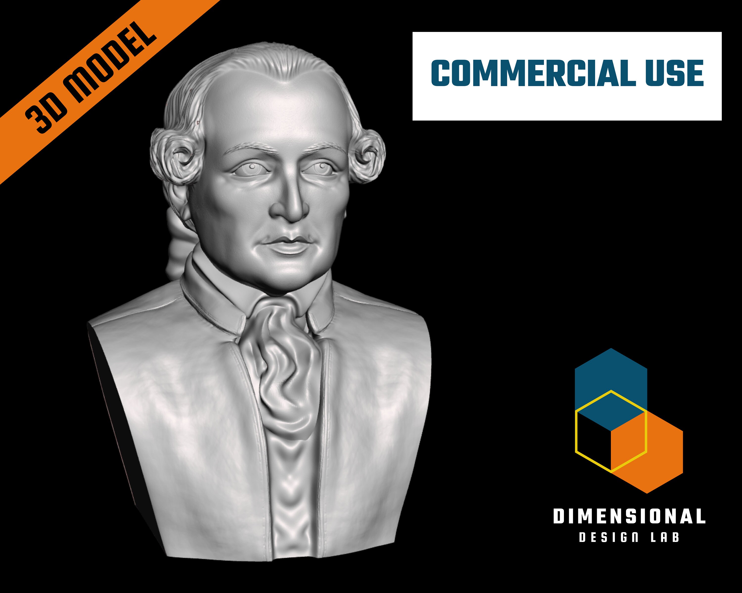 3D Model of Immanuel Kant High-quality STL File for 3D - Etsy