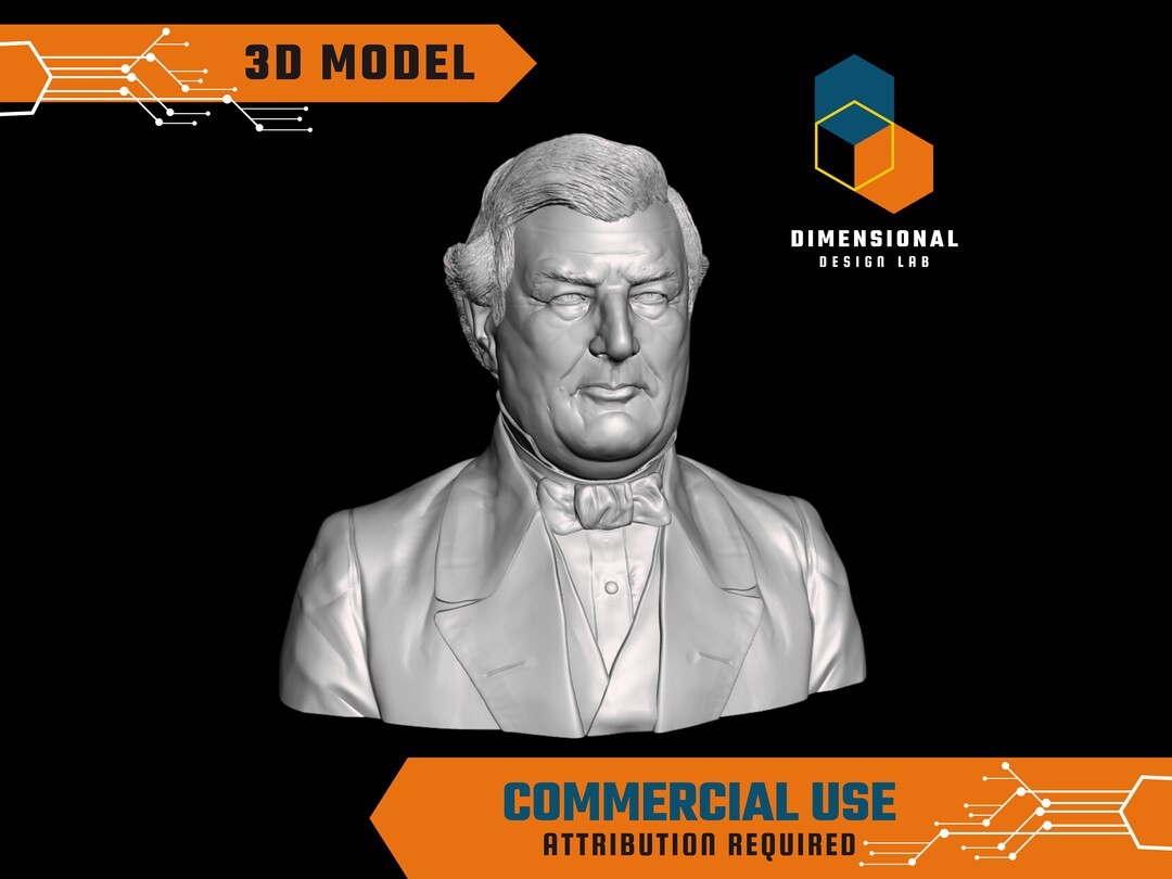 3D Model of Millard Fillmore - High-quality STL File for 3D Printing ...