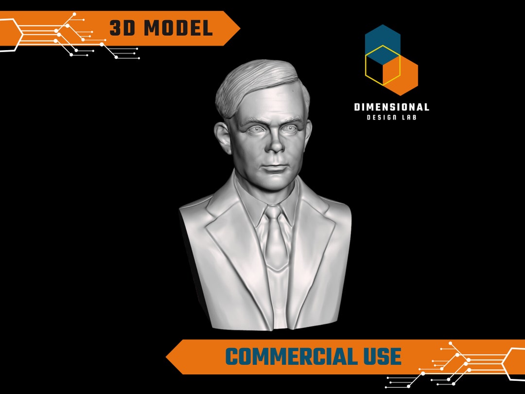 3D Model of Alan Turing - High-quality STL File for 3D Printing ...
