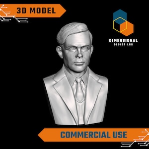 3D Model of Alan Turing - High-quality STL File for 3D Printing ...