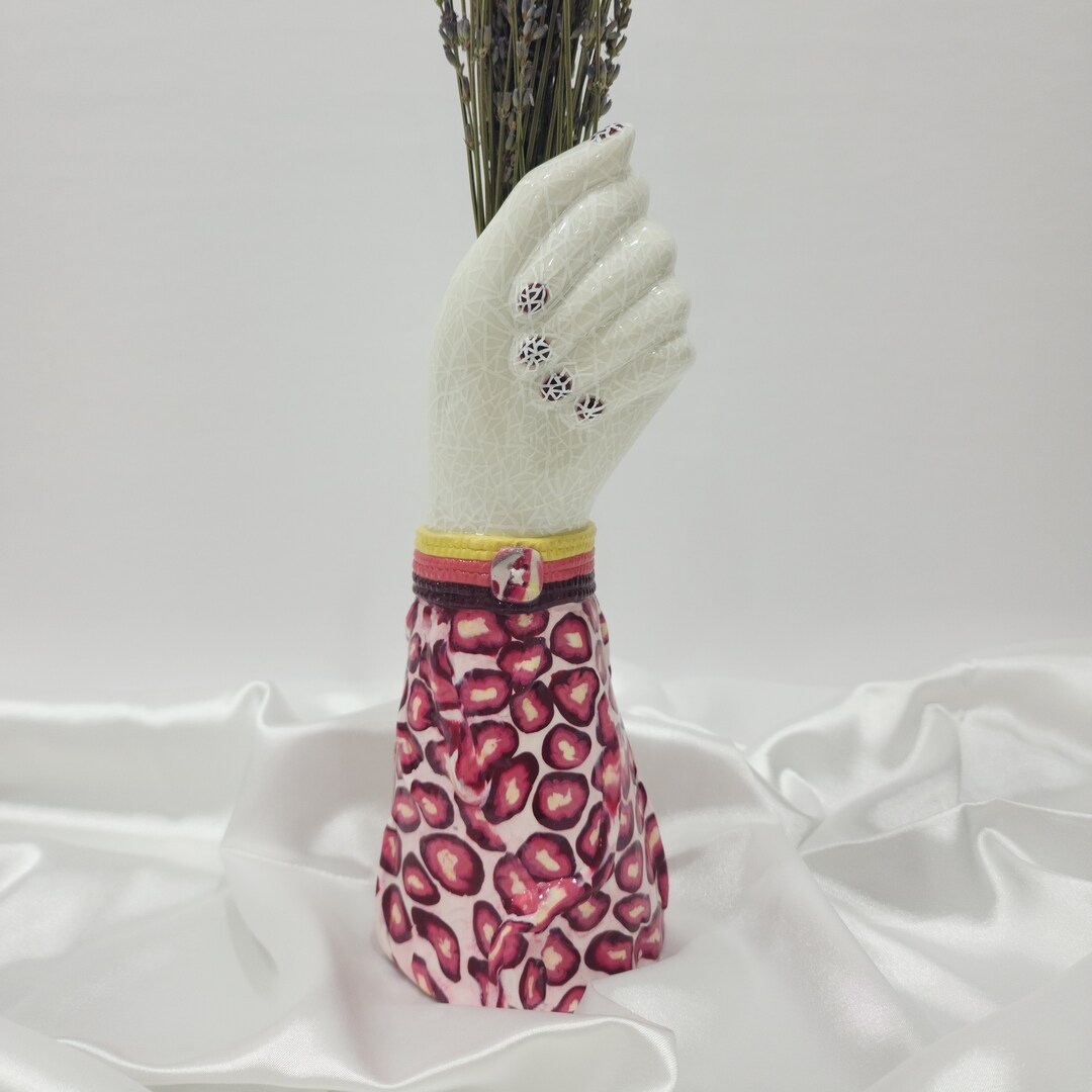 Female Hand Vase, Ceramic Flower Holder, Elegant Arm Sculpture, Floral ...