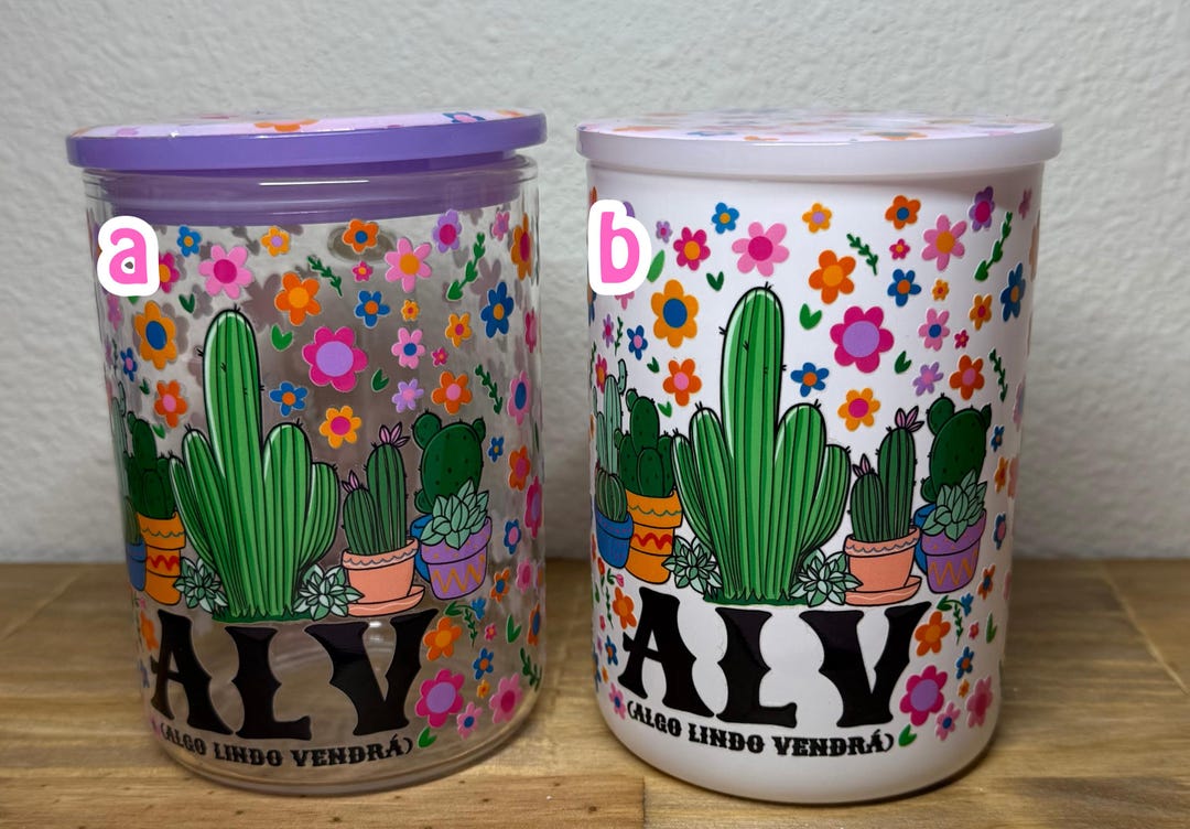 ALV Glass Mugs L Algo Lindo Vendra Glass Mug L UV-DTF Mug L Mexican ...