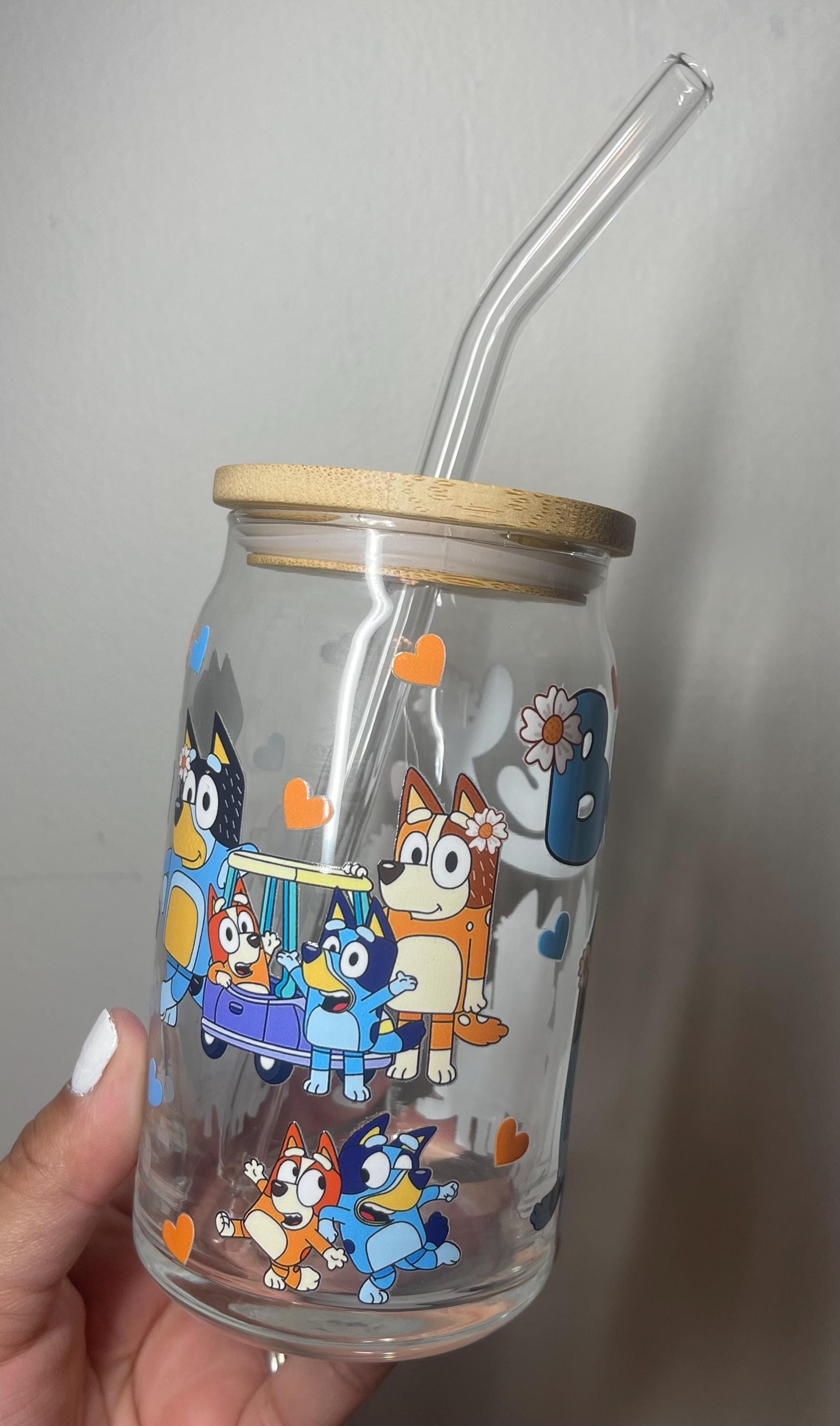 Bluey Glass Can Cup L Bluey L Glass Can Cup L UV-DTF L - Etsy