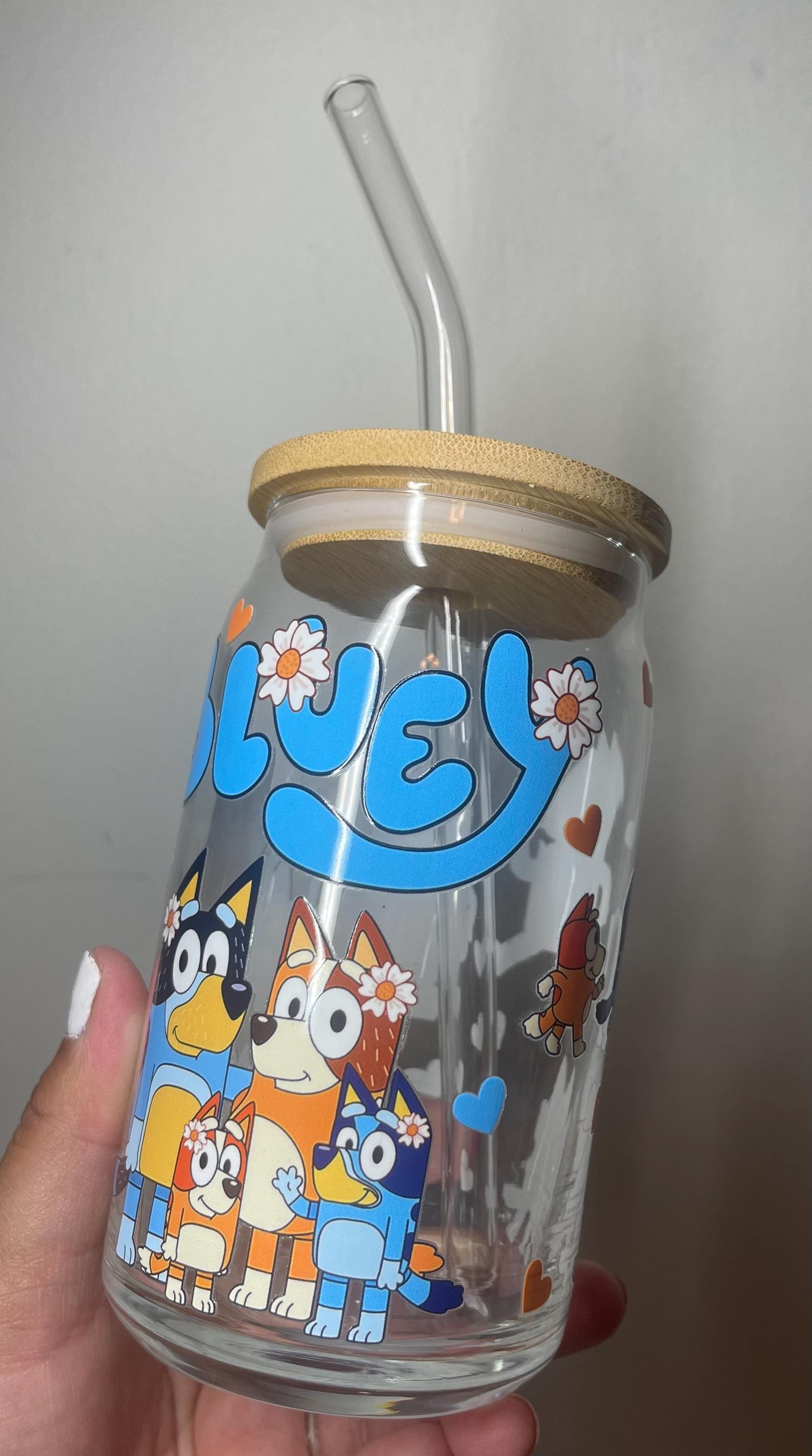 Bluey Glass Can Cup L Bluey L Glass Can Cup L UV-DTF L - Etsy
