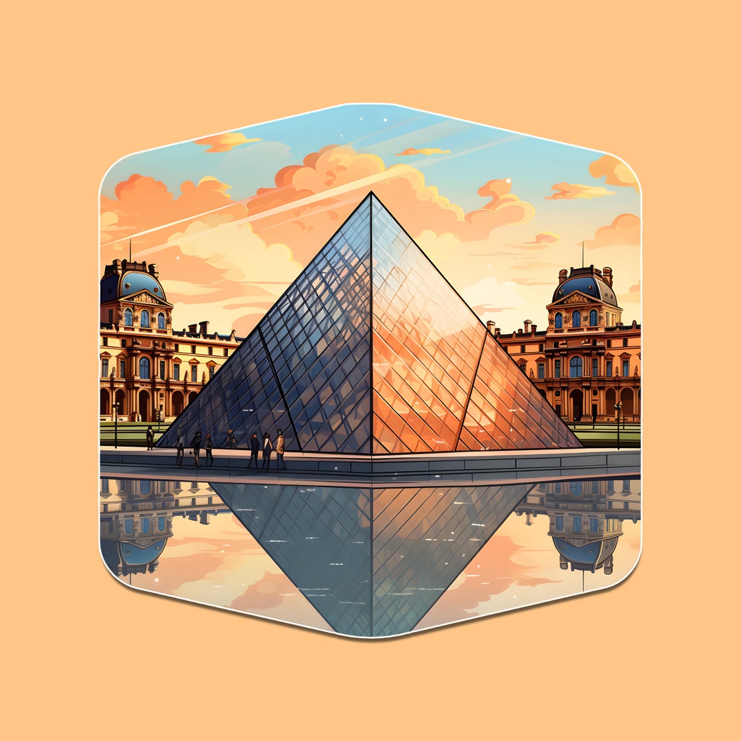 Stunning Paris Louvre Museum Sticker Architecture Lover Unique Art ...