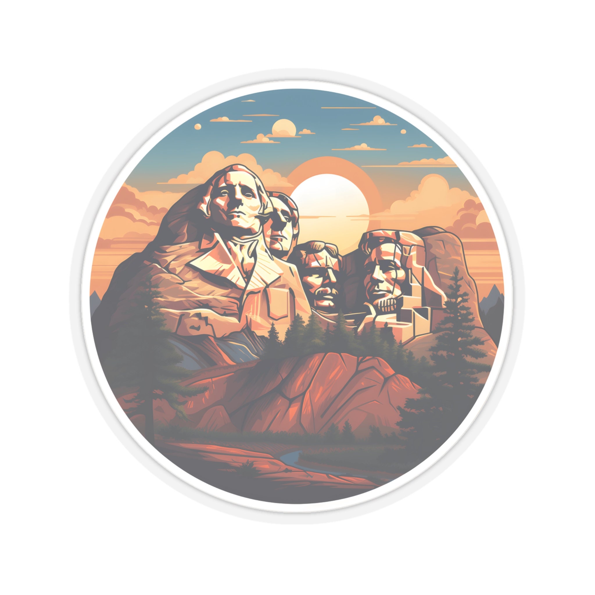 Mount Rushmore National Memorial Landscape Sticker Majestic Landmarks ...