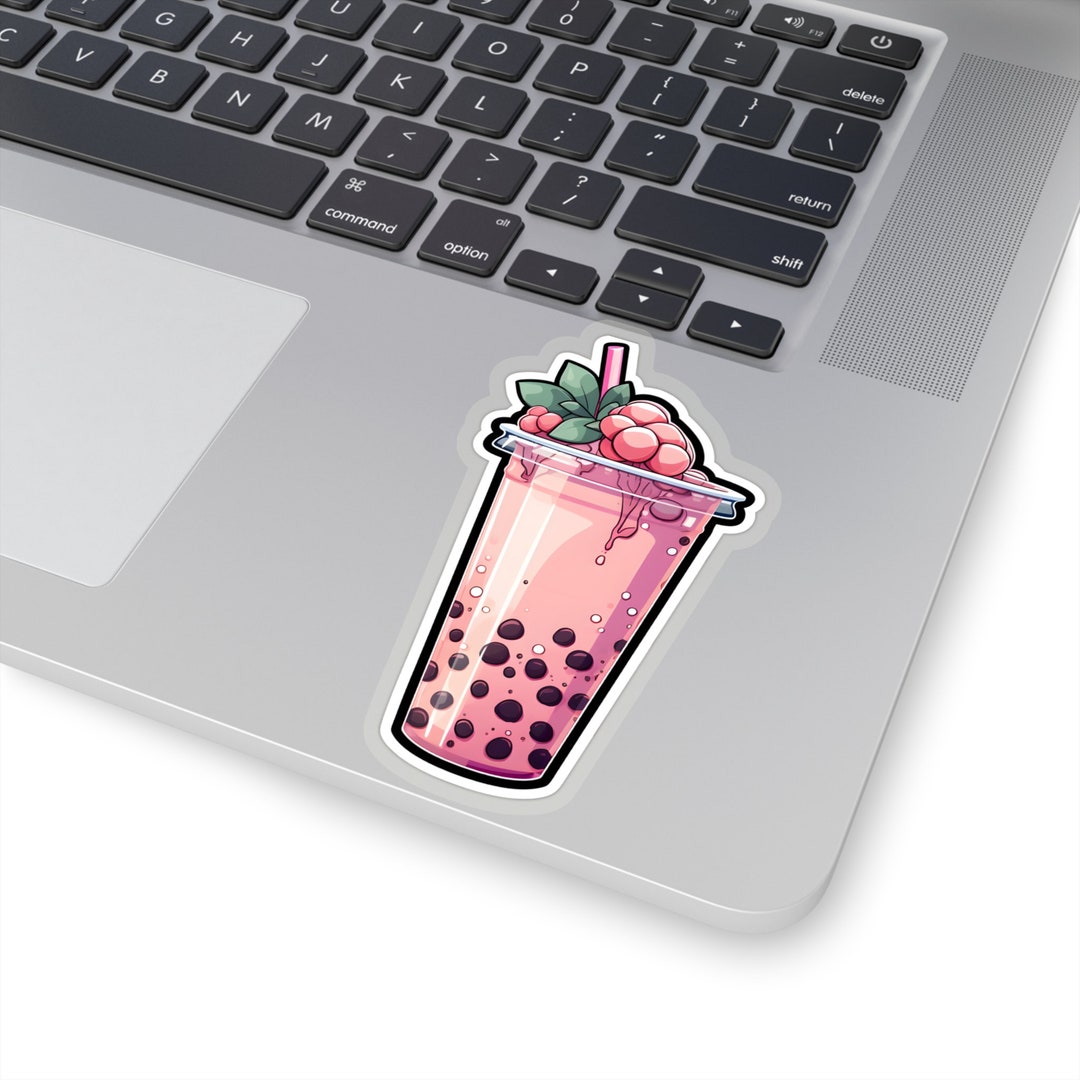 Pink Boba Tea Sticker Cute Trendy Drink Decal Vinyl Waterproof Bubble ...