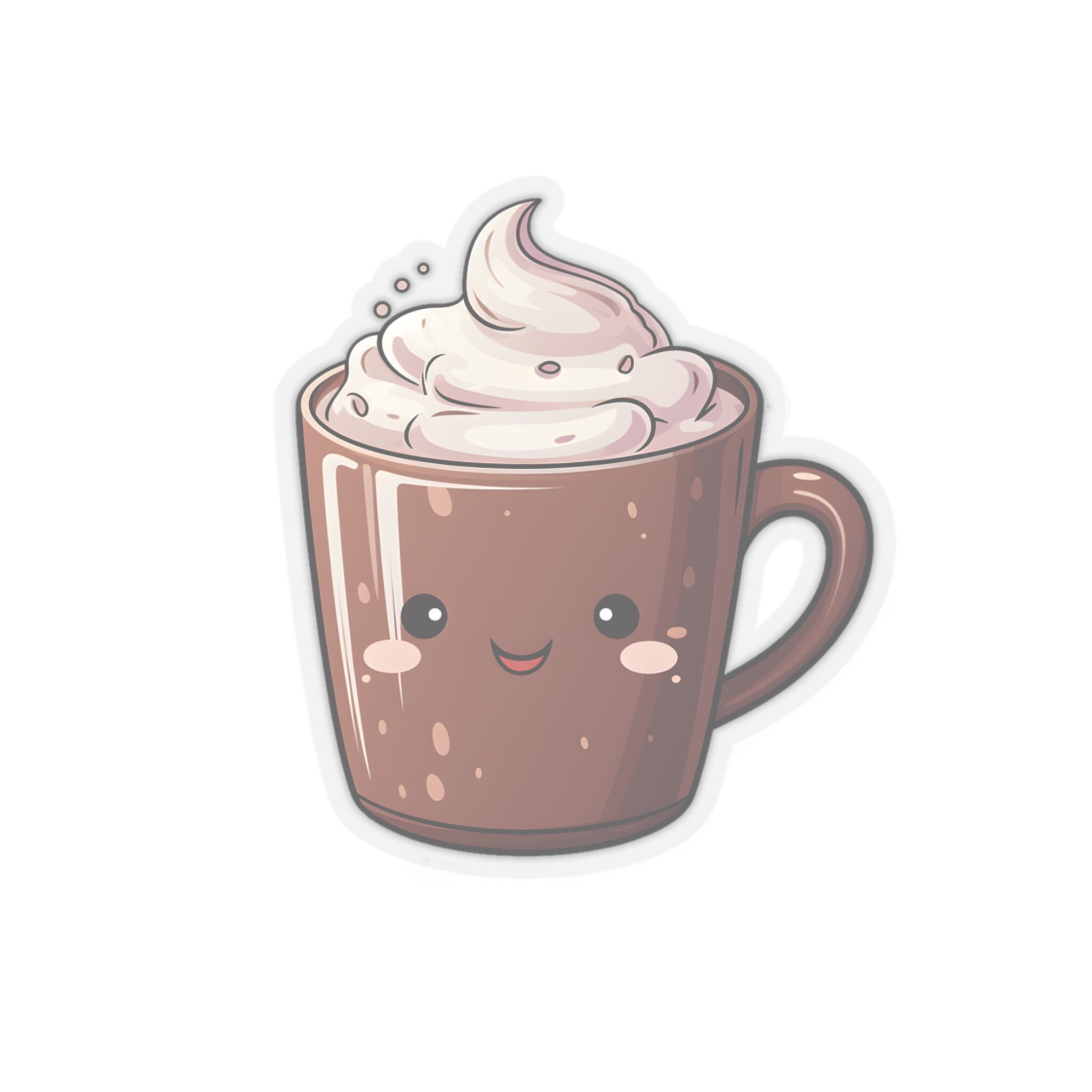 Cozy Cartoon Hot Chocolate Sticker, Minimalist Design, Custom Vinyl ...