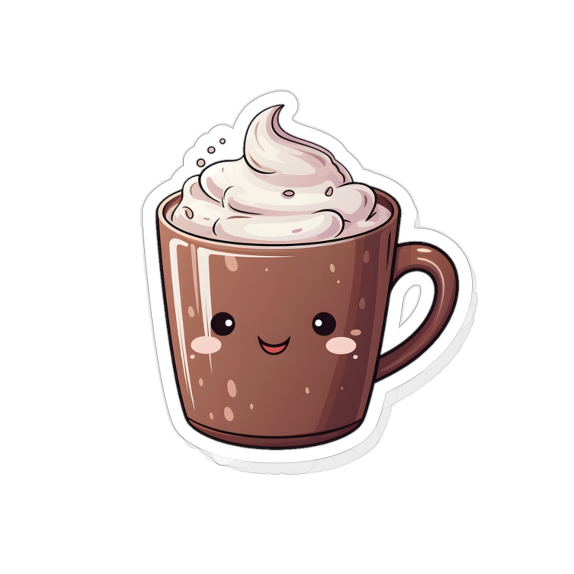 Cozy Cartoon Hot Chocolate Sticker, Minimalist Design, Custom Vinyl Drink Stickers, Waterproof ...