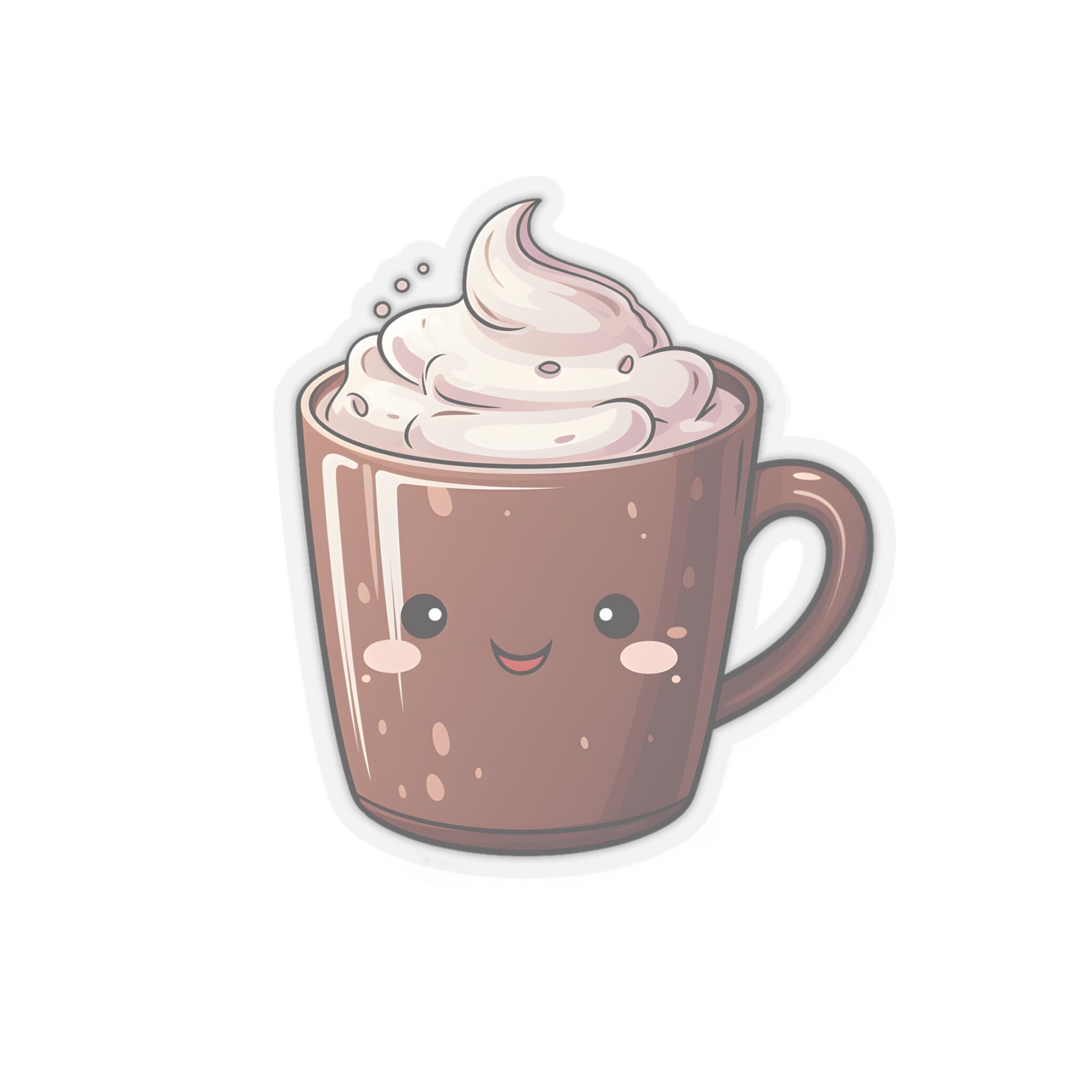 Cozy Cartoon Hot Chocolate Sticker, Minimalist Design, Custom Vinyl ...