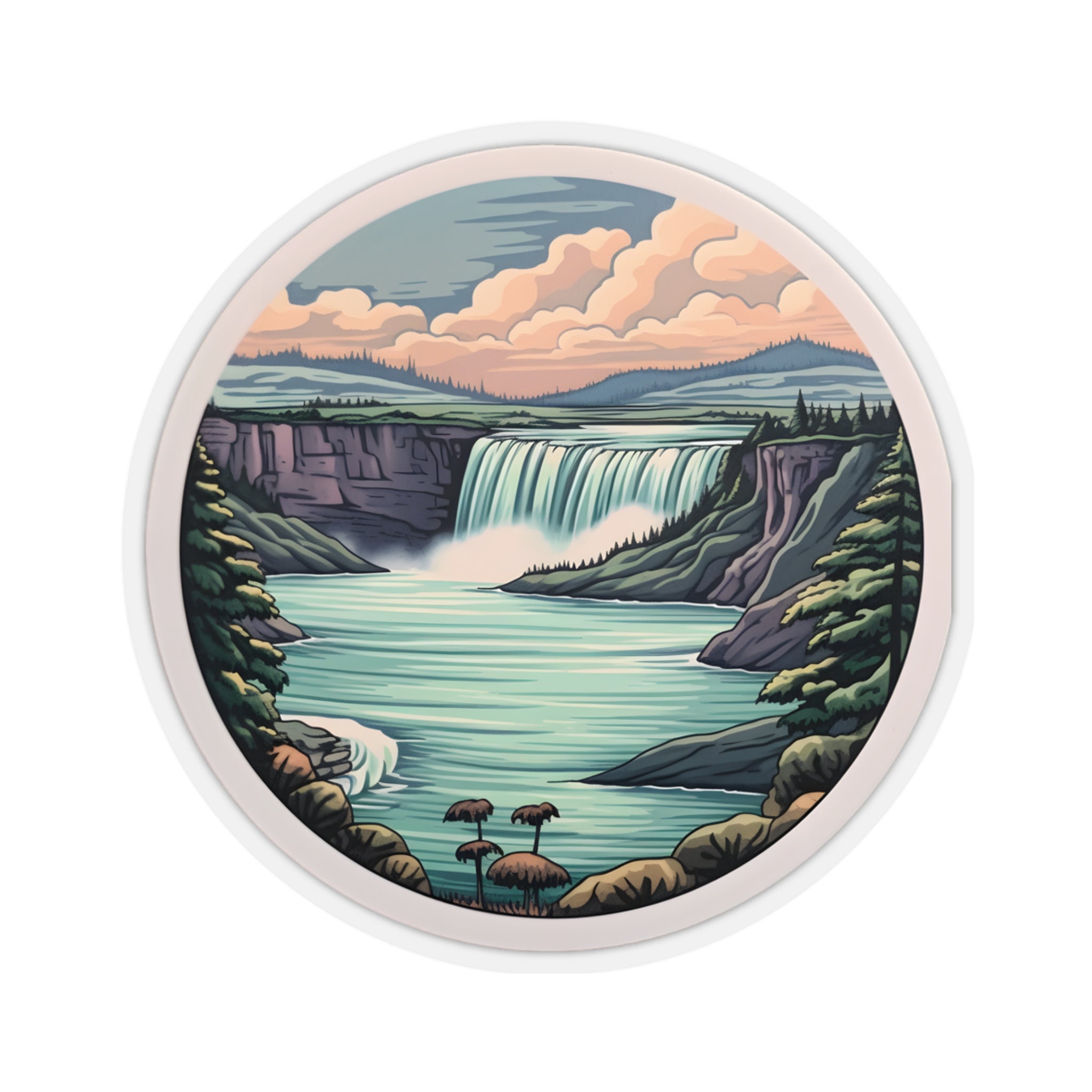 Niagara Falls Sticker Majestic Waterfall Waterproof Vinyl - Etsy