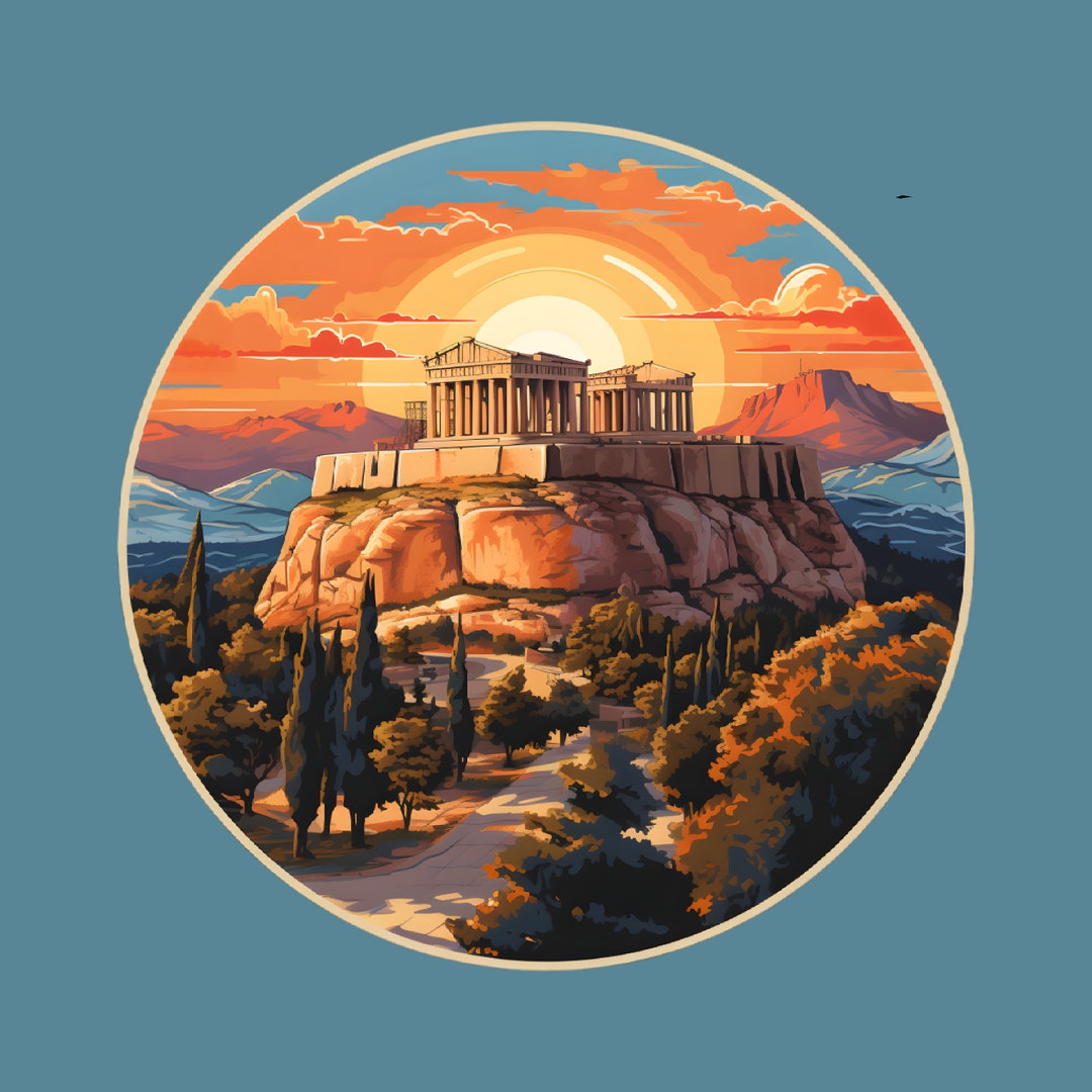 Sunrise Acropolis Athens Landscape Sticker Inspiring Ancient Wonders ...