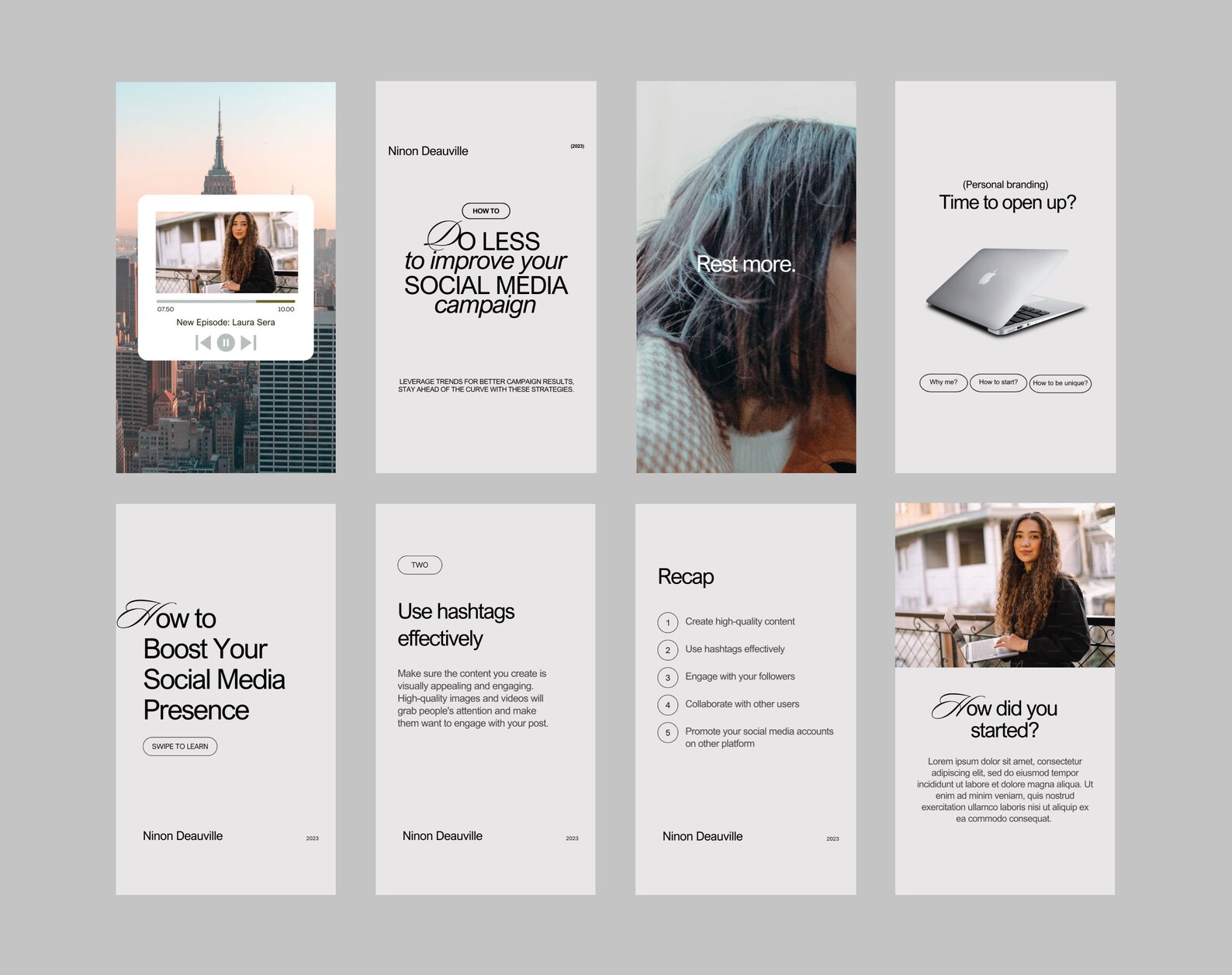Rectangle Instagram Templates for Social Media Manager, Business Coach ...