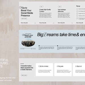 Rectangle Instagram Templates for Social Media Manager, Business Coach ...