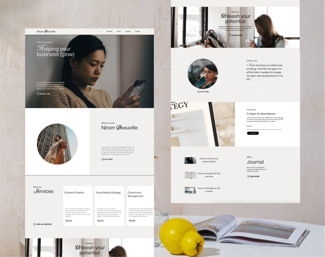 Minimalist Website Template for Wix - Etsy