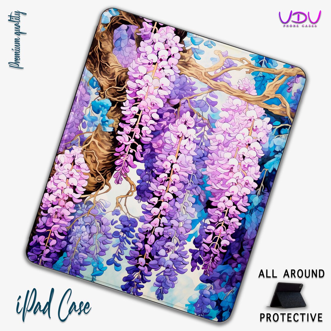 Purple Wisteria Tree iPad Case, Floral Cover iPad 9th Gen, iPad Air 5th ...